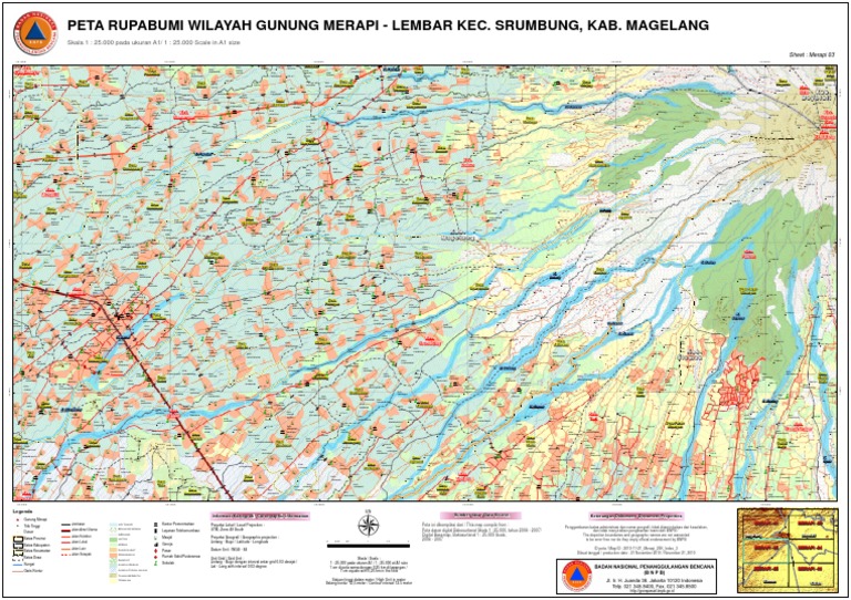 Peta Rupabumi Wilayah Gunung Merapi - Lembar Kec. Srumbung, Kab ...