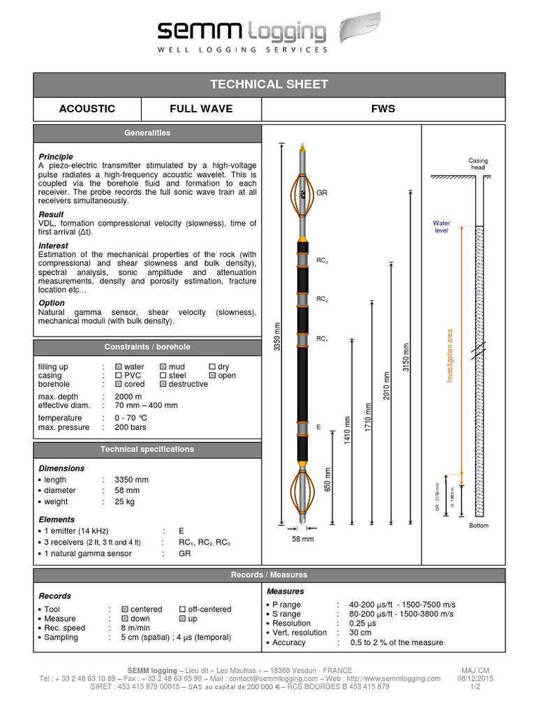 Full Wave Sonic Delta T FWS | PDF | Waves | Applied And Interdisciplinary Physics