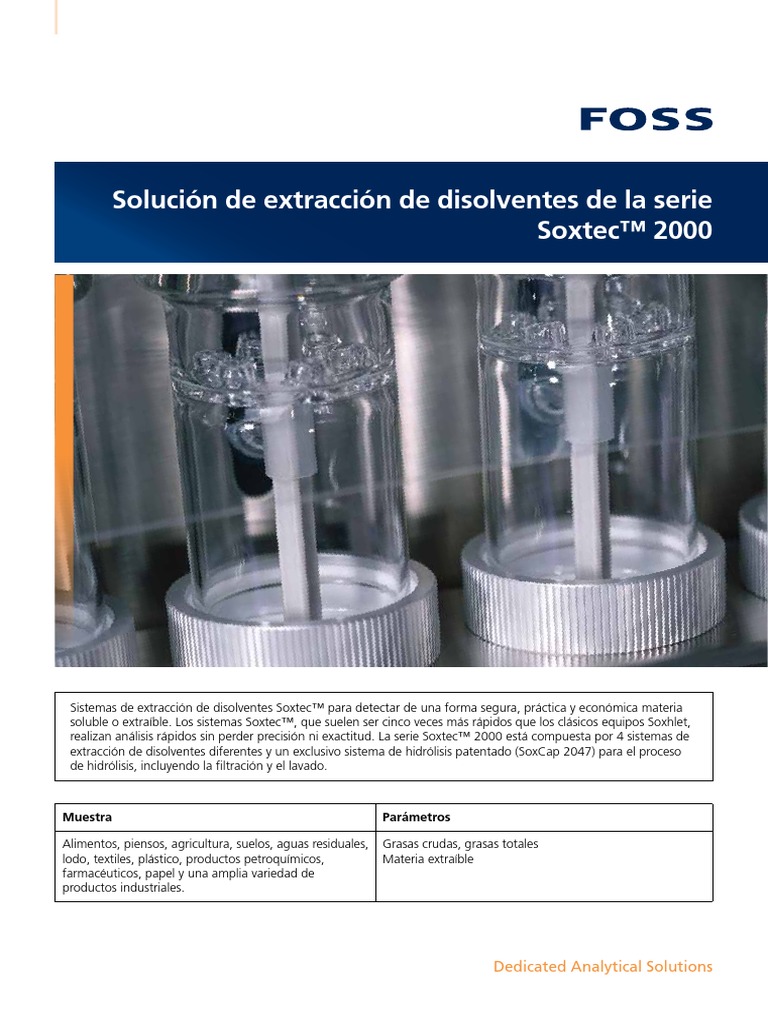 Soxtec 2000 Solution Brochure - ES PDF | PDF | Aluminio | Solvente