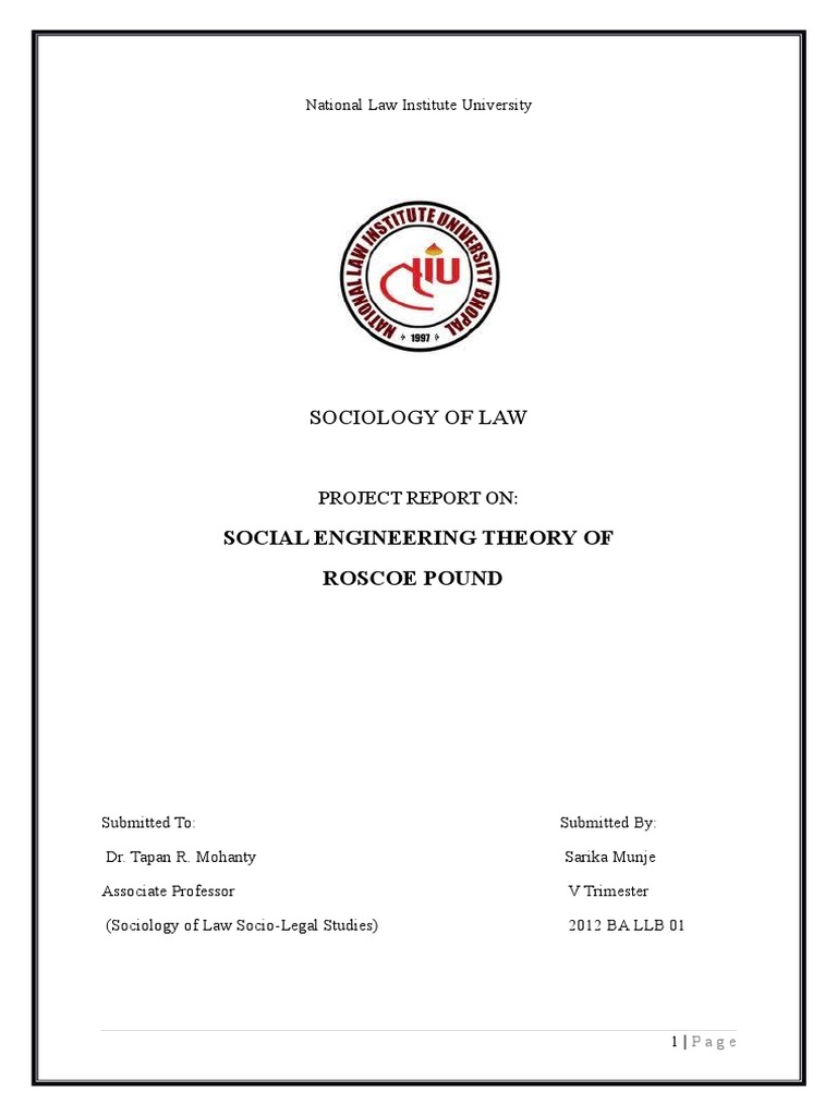 Roscoe Pound's Social Engineering Theory | PDF | Jurisprudence | Sociology