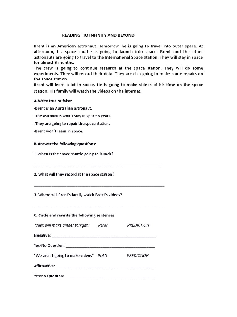 Reading: To Infinity and Beyond: A-Write True or False | PDF