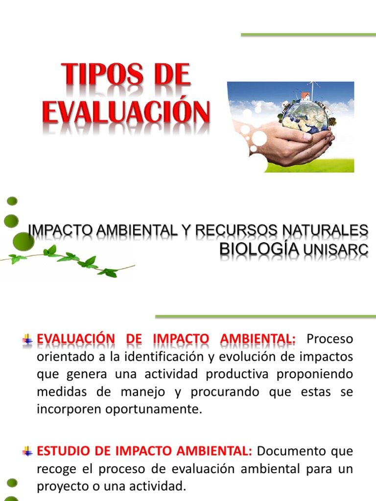 Tipos de Evaluación | PDF | Evaluación de impacto ambiental ...