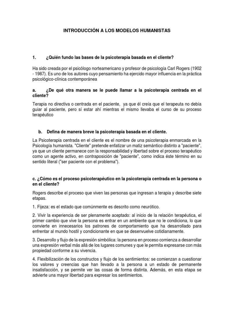 Introducción A Los Modelos Humanistas | PDF | Terapia Gestalt | Neurociencia
