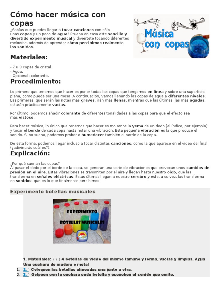 Cómo Hacer Música Con Copas | PDF | Sonido | Guatemala