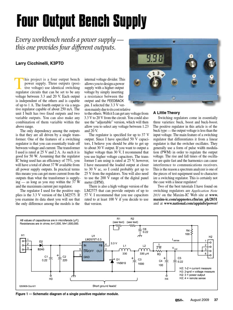 Four Output Bench Supply Article | PDF | Power Supply | Resistor
