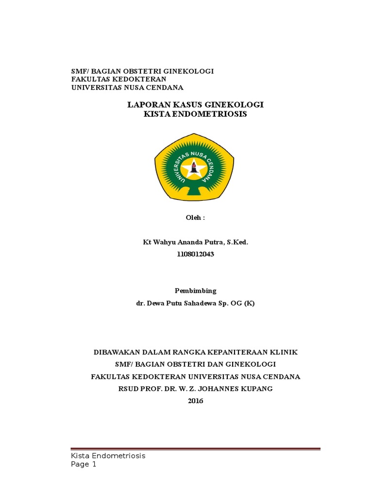 Laporan Kasus Kista Endometriosis | PDF | Pengembangan Diri | Kesehatan ...