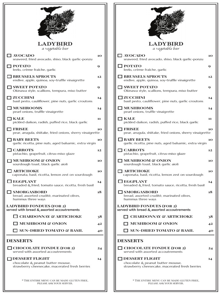 Ladybird Menu | PDF | Vegetables | Crops