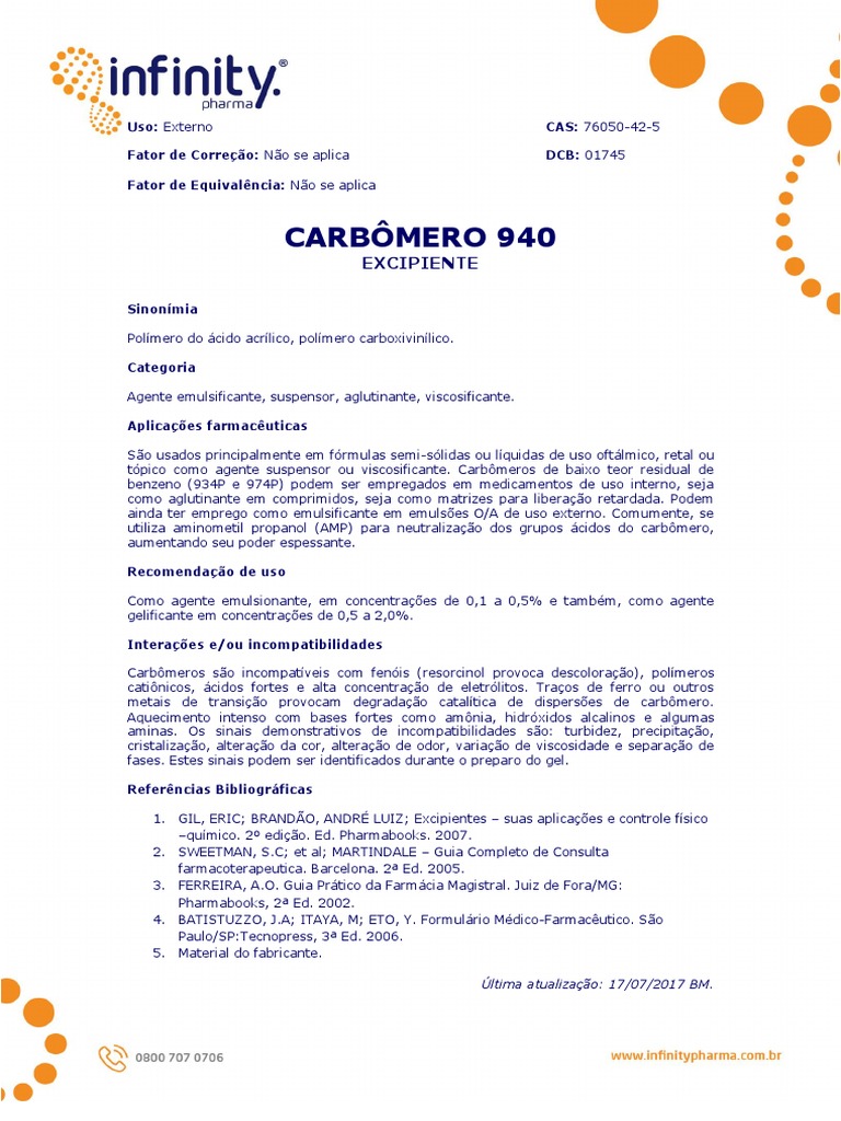 Ficha Tecnica - Carbomero 940 | PDF