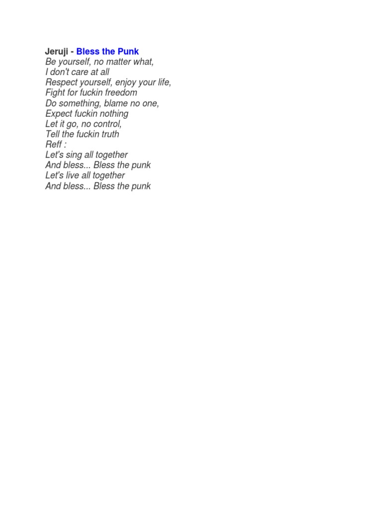 Bless the Punk: A Love Anthem | PDF