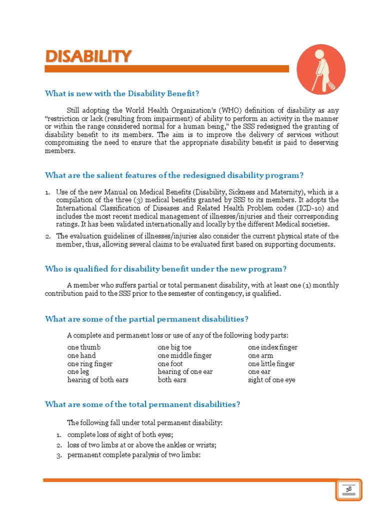 SSS Guidelines On Disability | PDF | Identity Document | Pension