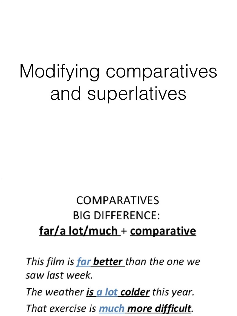 Modifying Comparatives and Superlatives | PDF