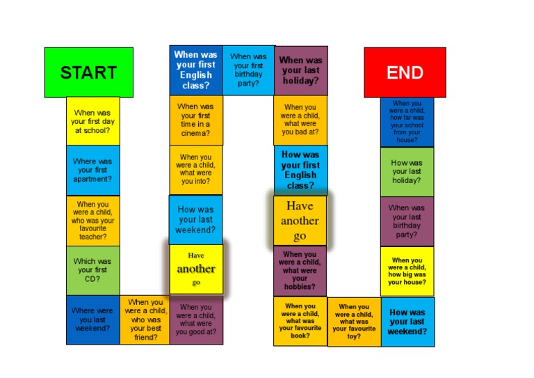 Board Game Past Simple of The Verb To Be Boardgame | PDF | Leisure