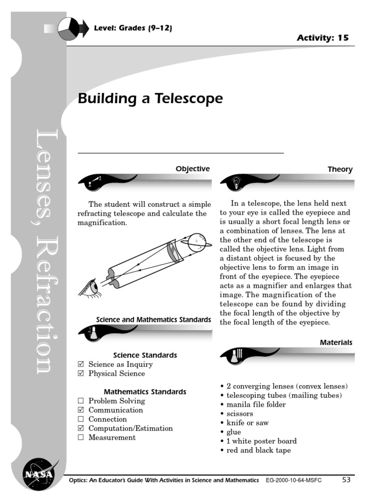 350504main Optics Building A Telescope PDF | PDF | Lens (Optics ...