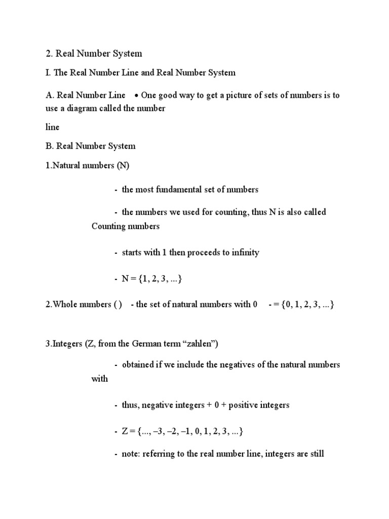 Real Number System | PDF | Numbers | Rational Number