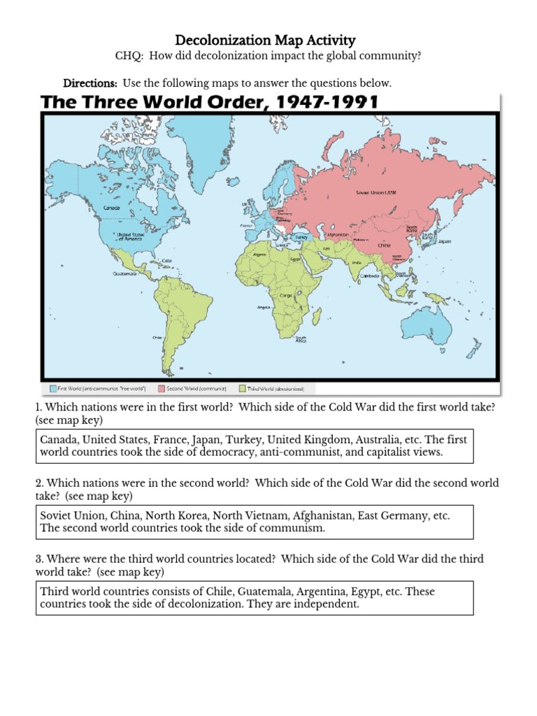 Cold War and Decolonization Maps | PDF | Politics | Social Science