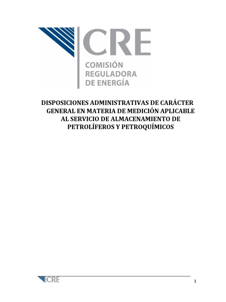Disposiciones de la CRE.pdf | Calibración | Metrología