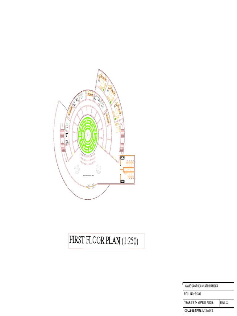 First Floor Plan (1:250) : Name:Sagrika Khatikhandka | PDF