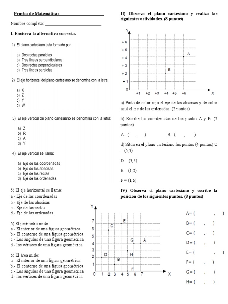 Prueba de plano cartesiano, perimetro y area.docx Prueba de plano cartesiano, perimetro y area.docx