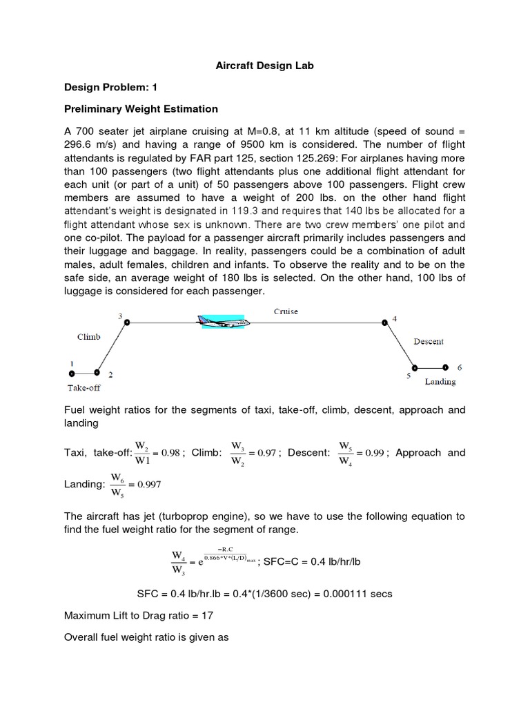 Aircraft Weight Estimation Methods for 700 Seater Jet | PDF | Takeoff ...
