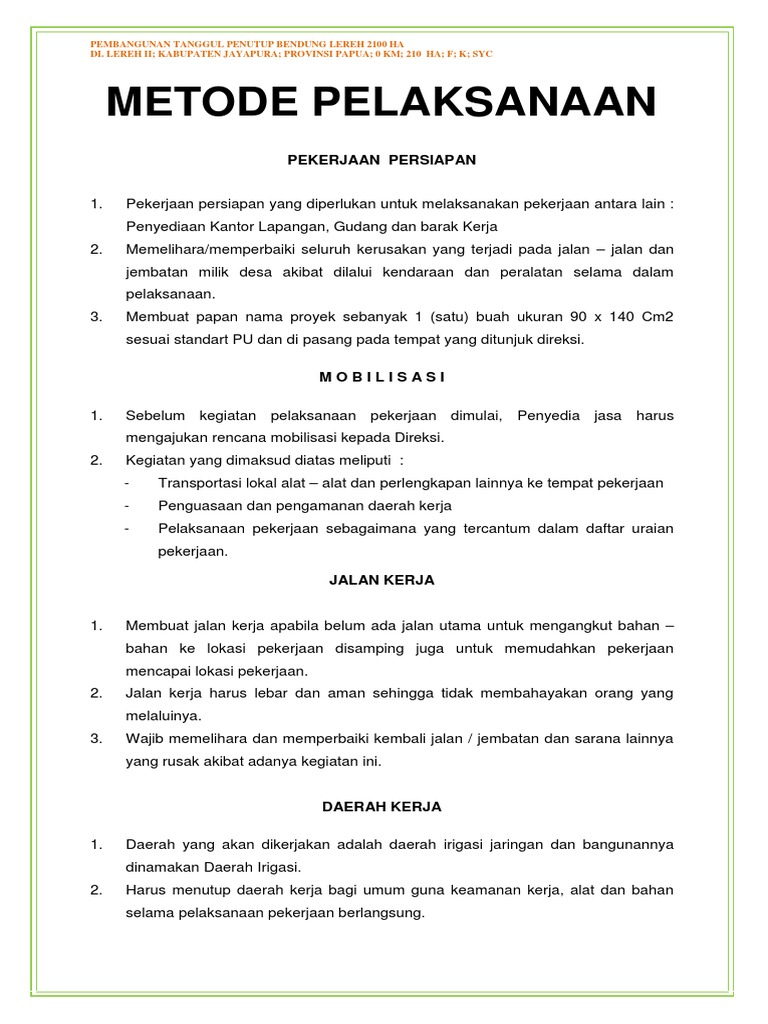 Metode Pekerjaan Tanggul | PDF
