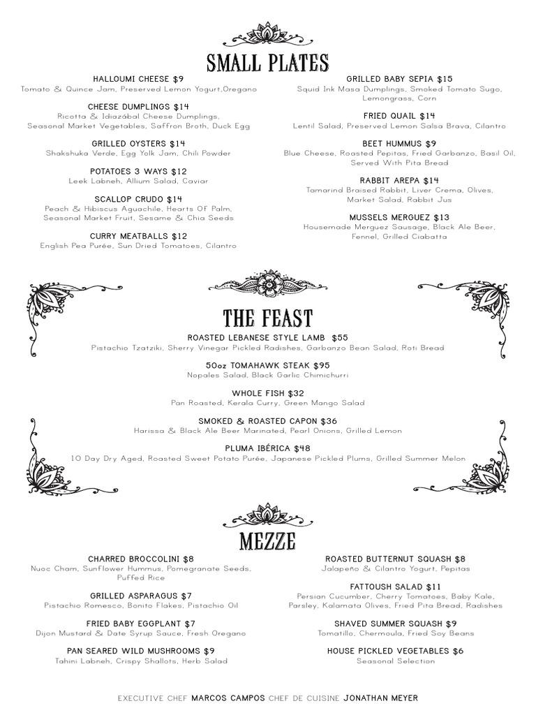 Beatnik Dinner Menu | PDF | Pickling | Salad