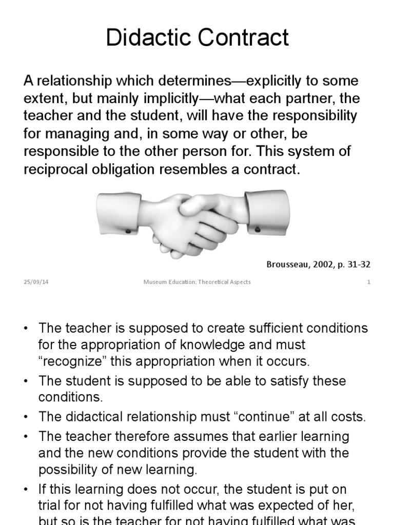 The Didactic Contract: Defining the Responsibilities of Teachers and ...