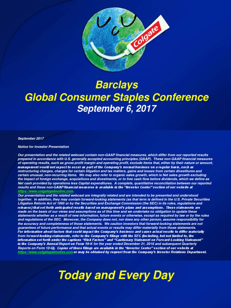 CL Colgate Barclays Conference Sept 2017 | PDF | Advertising | Brand
