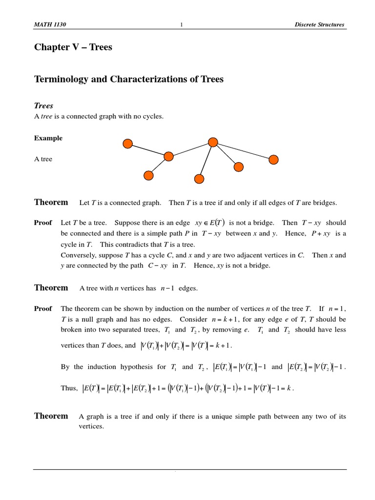 Chapter V - Trees | PDF | Vertex (Graph Theory) | Discrete Mathematics