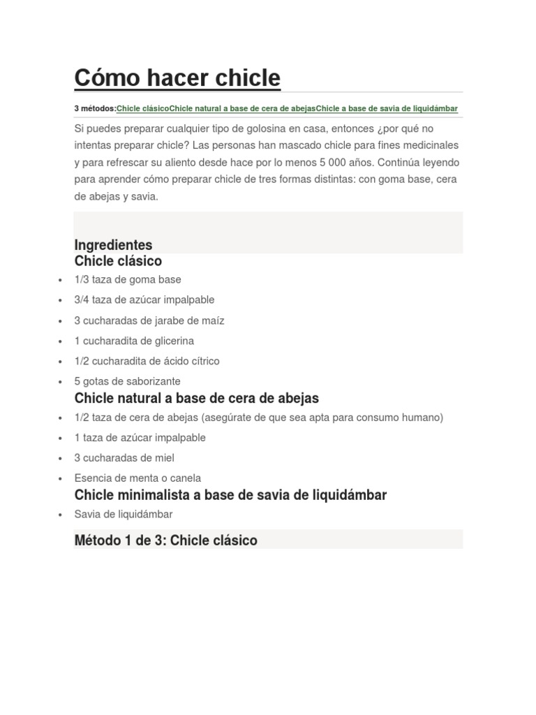 Cómo preparar tres tipos de chicle casero: clásico, a base de cera de ...