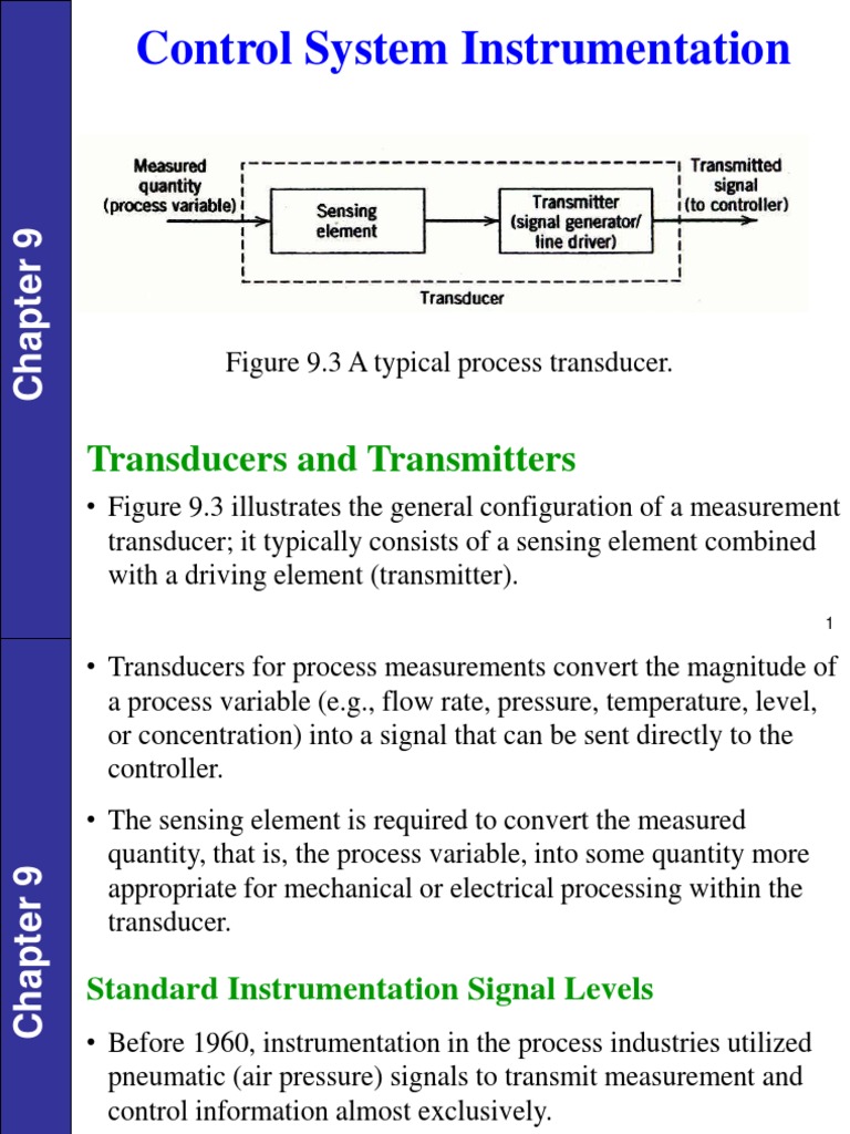 Control System Instrumentation: Transducers and Transmitters | PDF ...