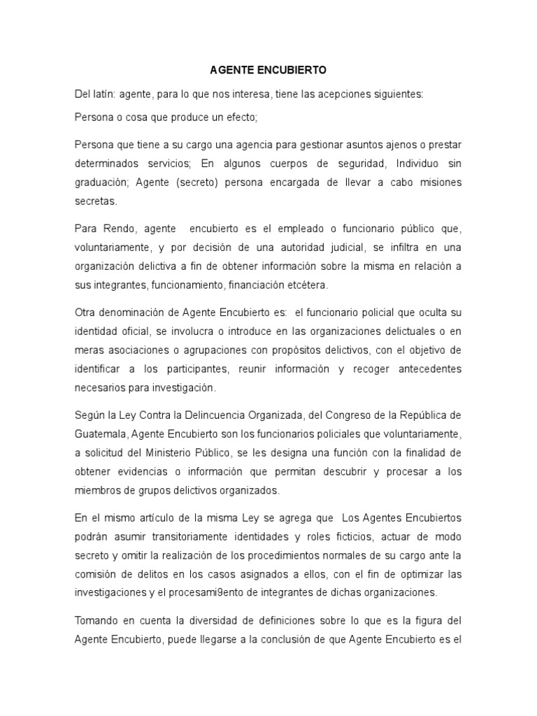 Agente Encubierto | PDF | Crimen organizado | Policía