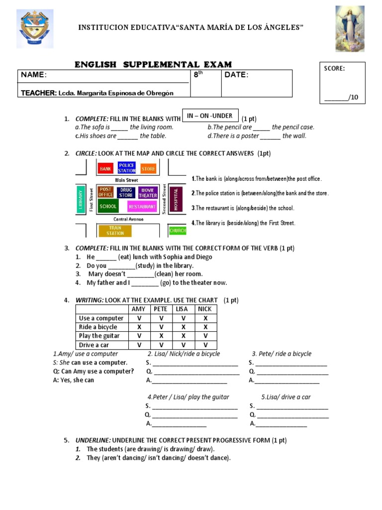 English Exam for Middle Schoolers | PDF