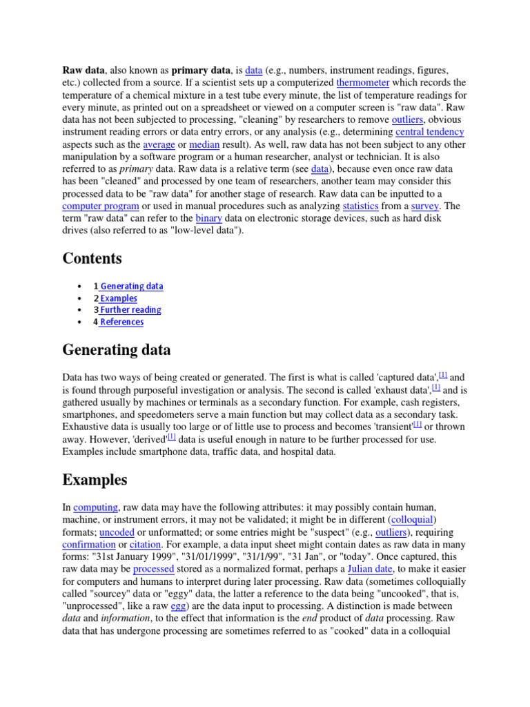 Raw Data, Also Known As Primary Data, Is | PDF | Information Age | Data