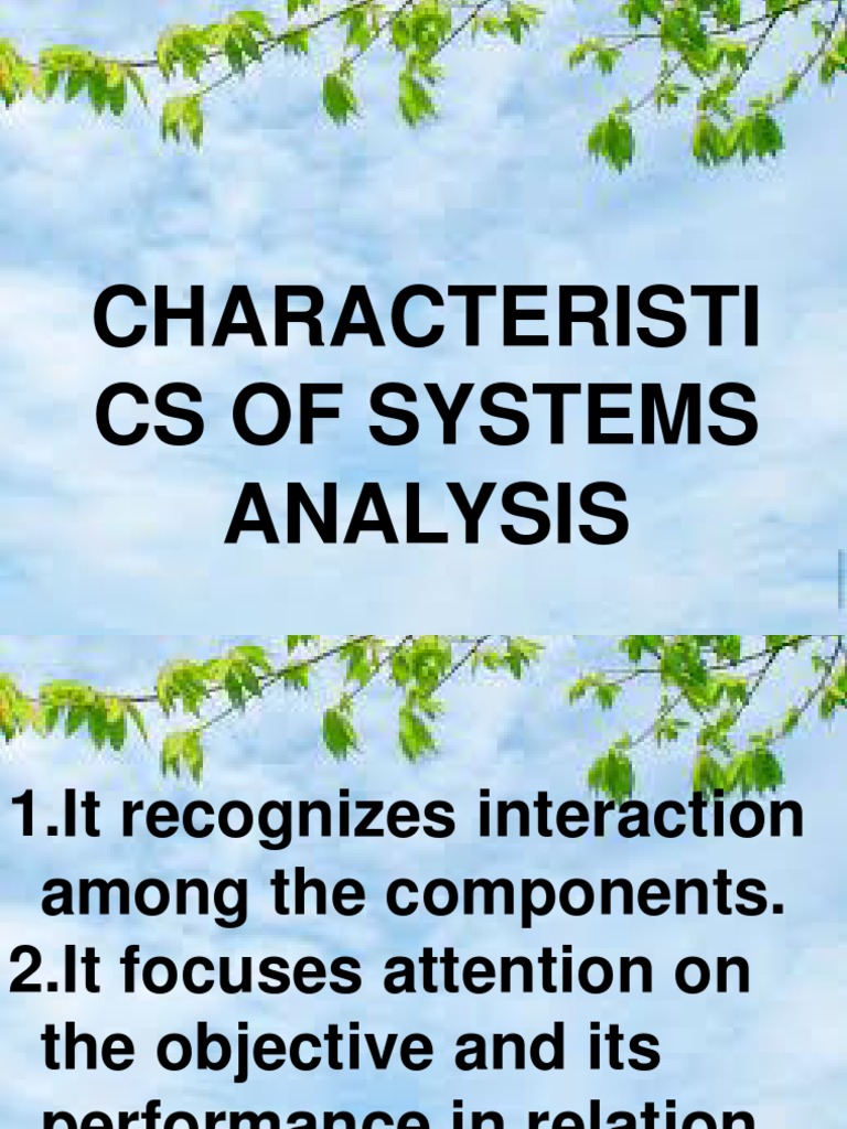 Characteristics of Systems Analysis | PDF