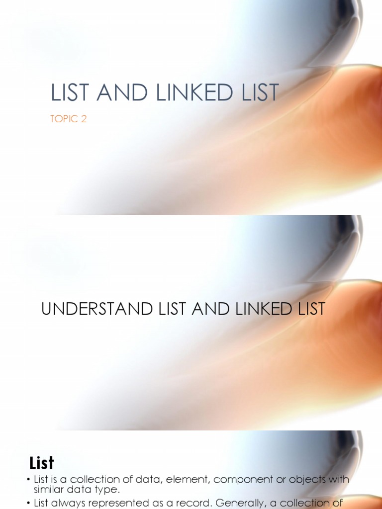 List and Linked List | PDF | Array Data Structure | Pointer (Computer Programming)