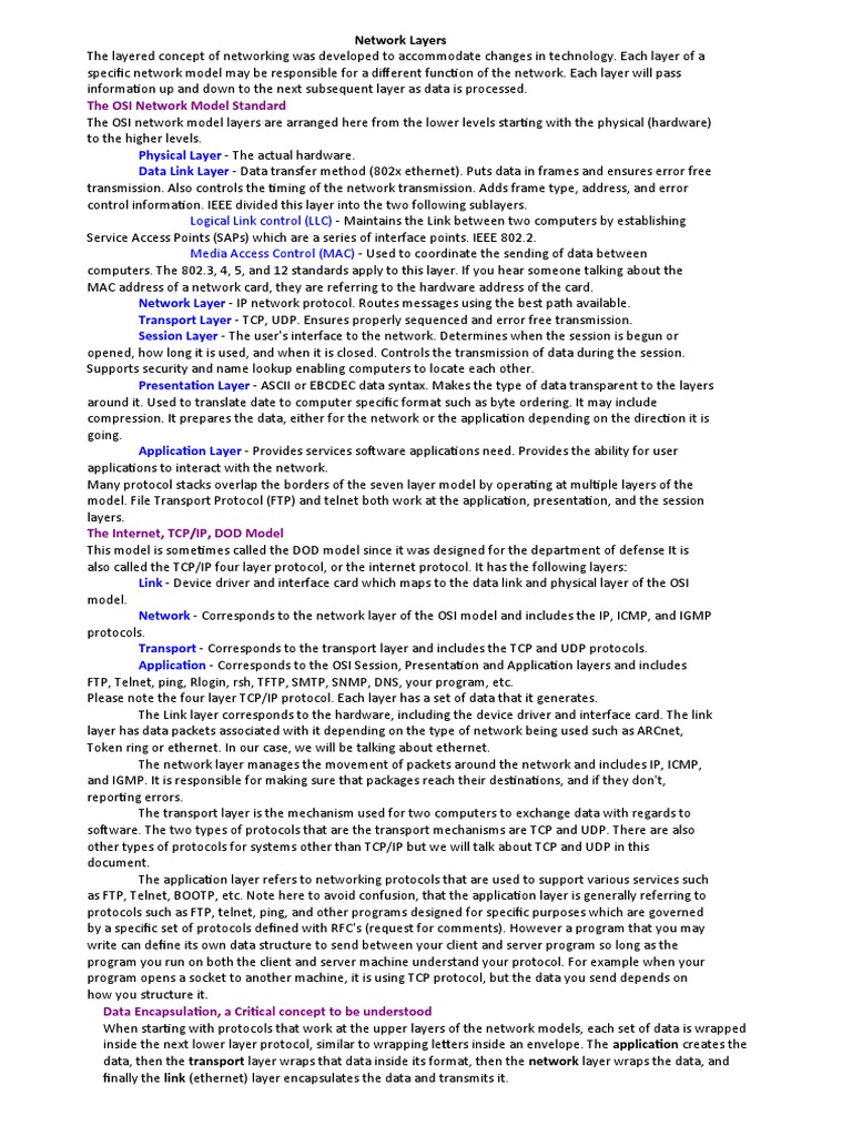 Physical Layer Data Link Layer: Logical Link Control (LLC) Media Access ...