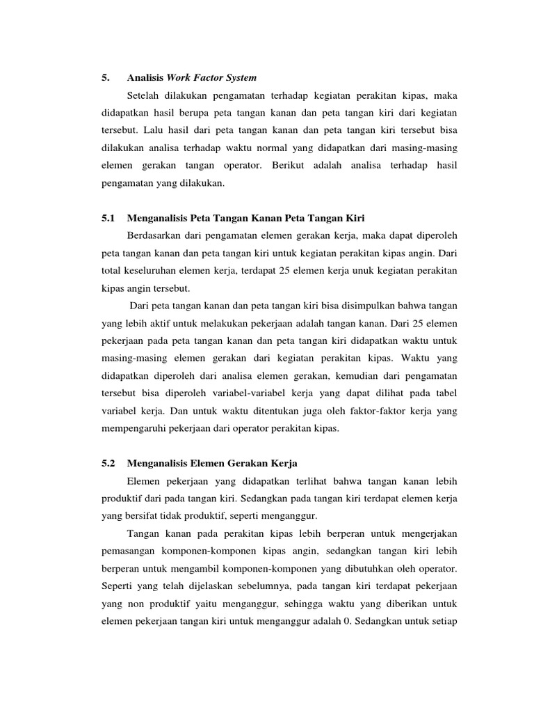 Analisis Work Factor System | PDF