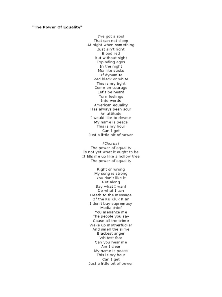 "Equality and Social Justice Anthem" | PDF | Poetry