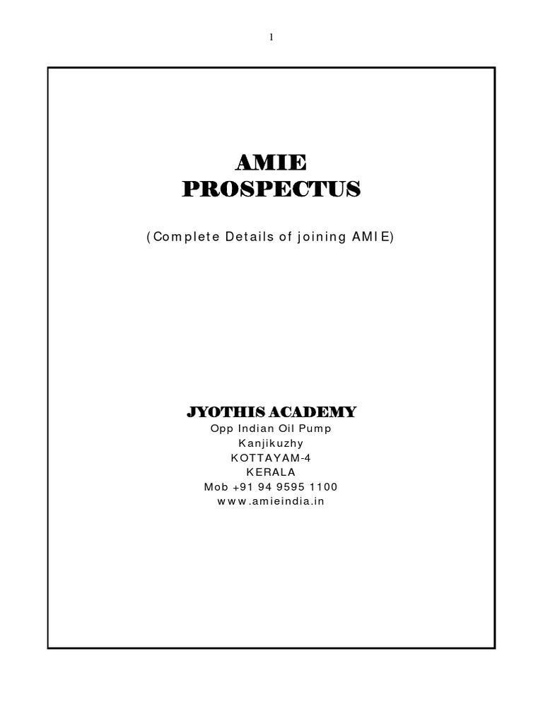 Amie Prospectus: (Complete Details of Joining AMIE) | PDF | Engineering ...