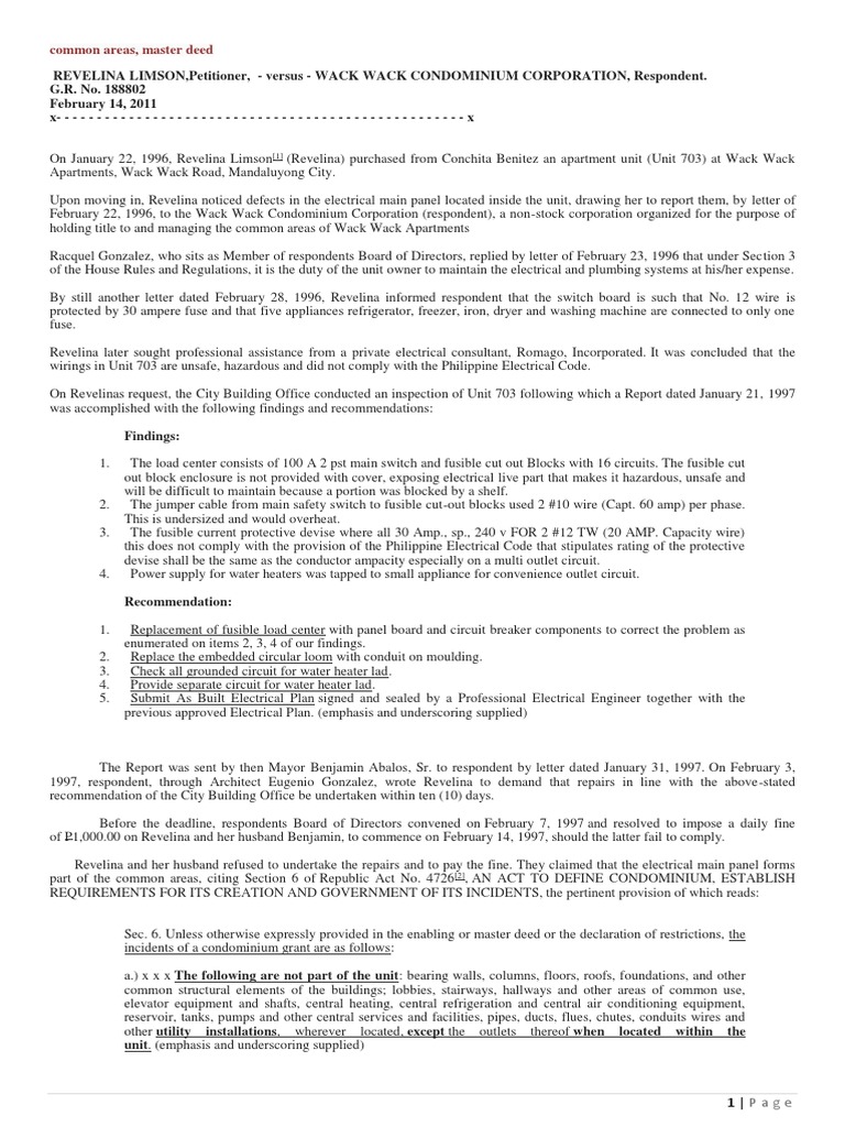 Common Areas, Master Deed | PDF | Estoppel | Condominium