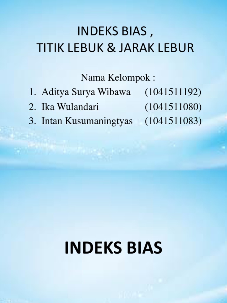 Indeks Bias | PDF