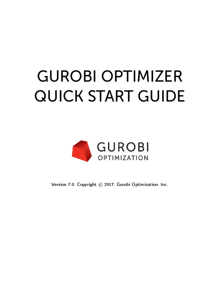 Gurobi Optimizer Quick Start Guide | PDF | Domain Name System | Server ...