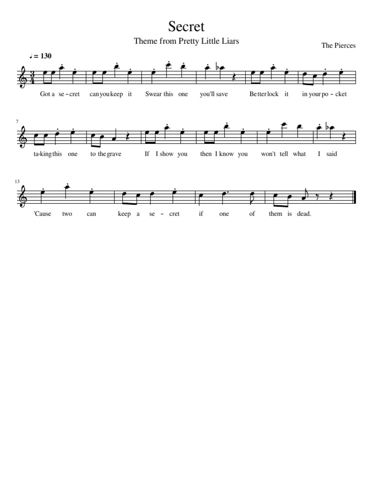 Pretty Little Liars Theme Song | PDF