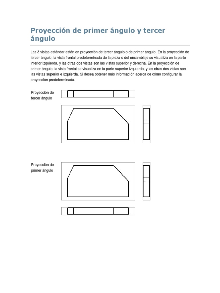Proyección de Primer Ángulo y Tercer Ángulo | PDF