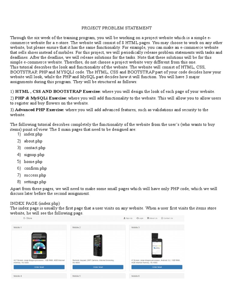 Project Problem Statement | PDF | Websites | Login