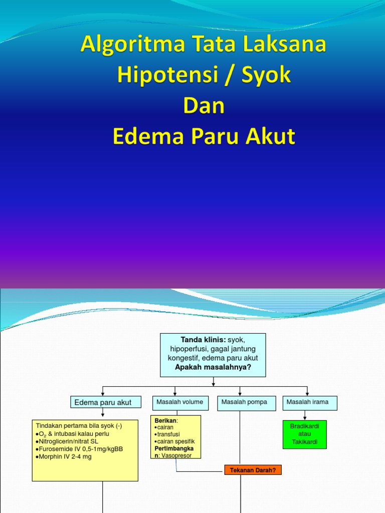 Algoritma Tata Laksana Hipotensi Syok Dan Edema Paru Akut | PDF