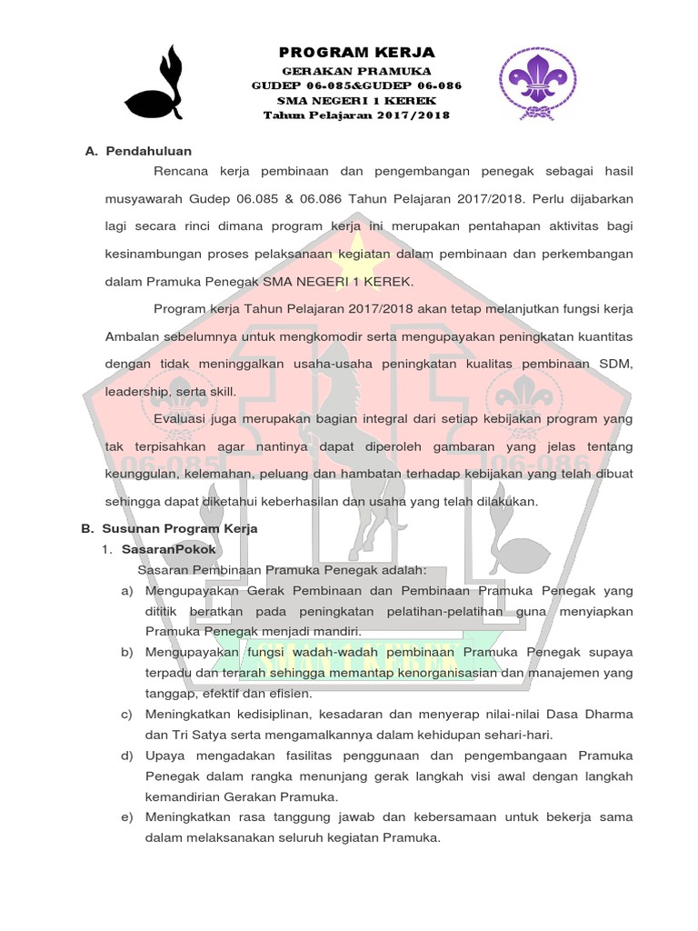 Program Kerja Pramuka | PDF