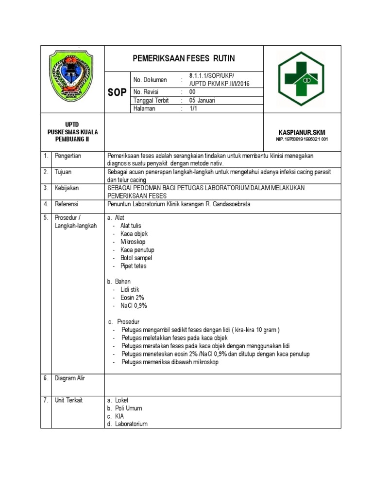 Sop Feses Rutin | PDF