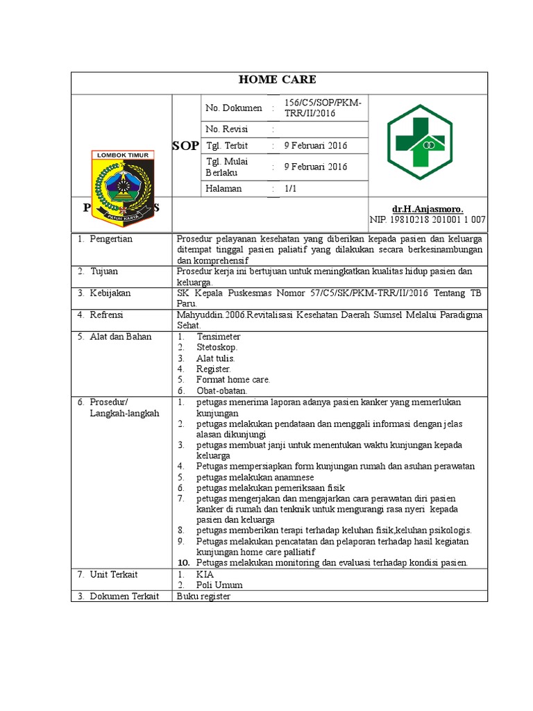 Sop Home Care | PDF