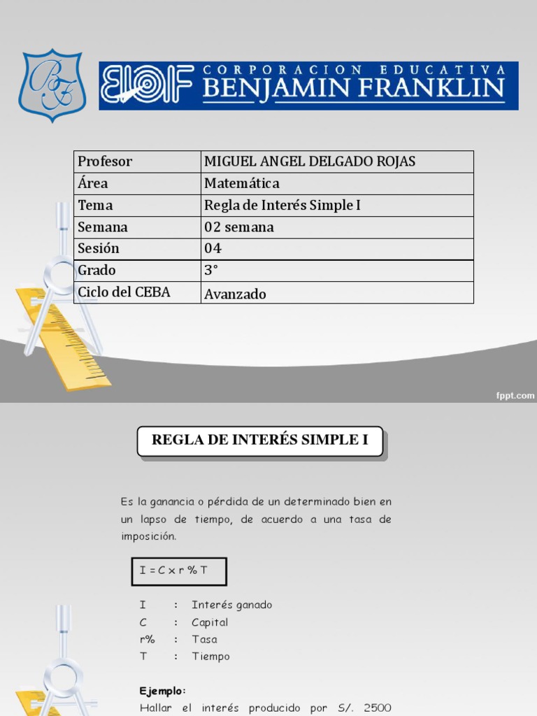 Sesion 04 - Regla de Interes Simple I | PDF | Dinero | Interés